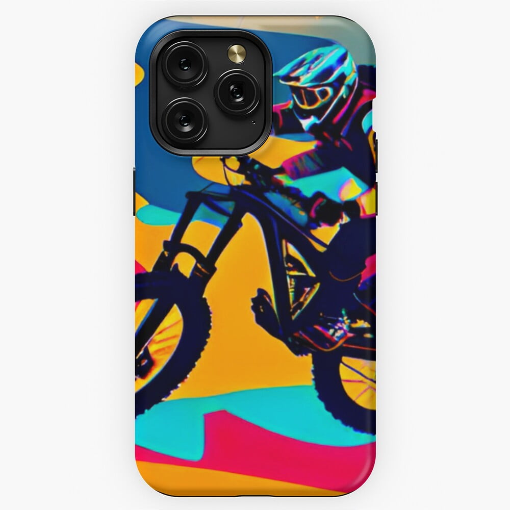 Airborne Excursion Colorful MTB Rider Artwork iPhone Case 17 through 11 ...