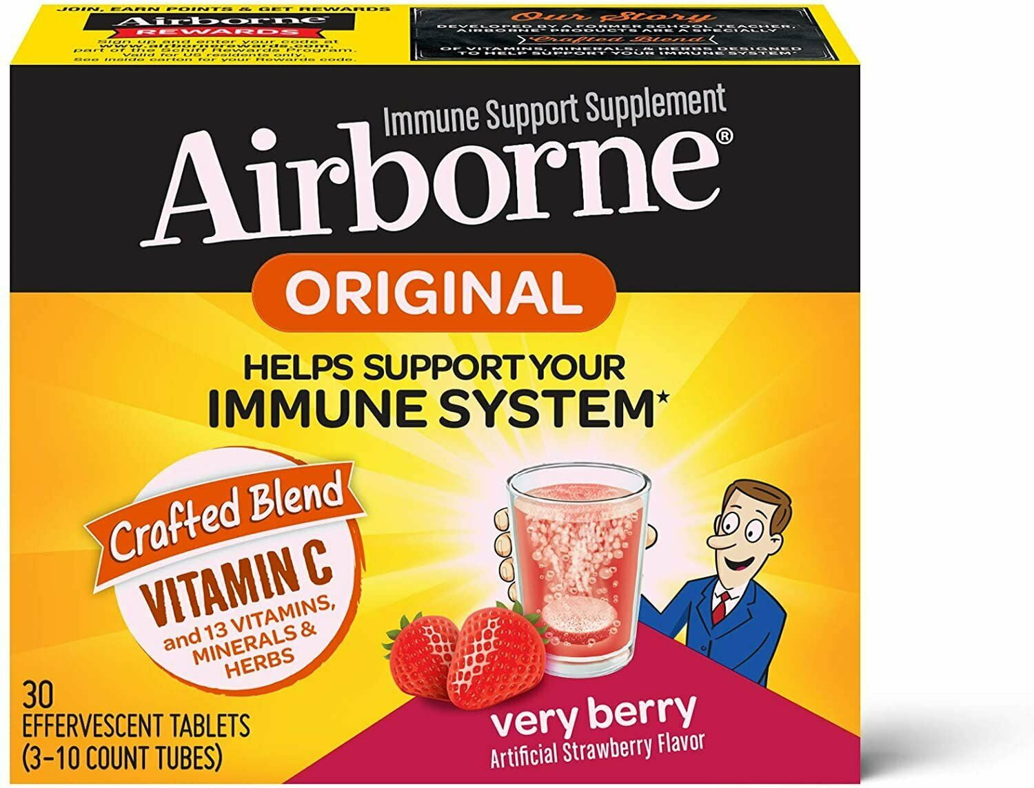 Airborne Immune System Health Support, Effervescent Vitamin C Tabs ...