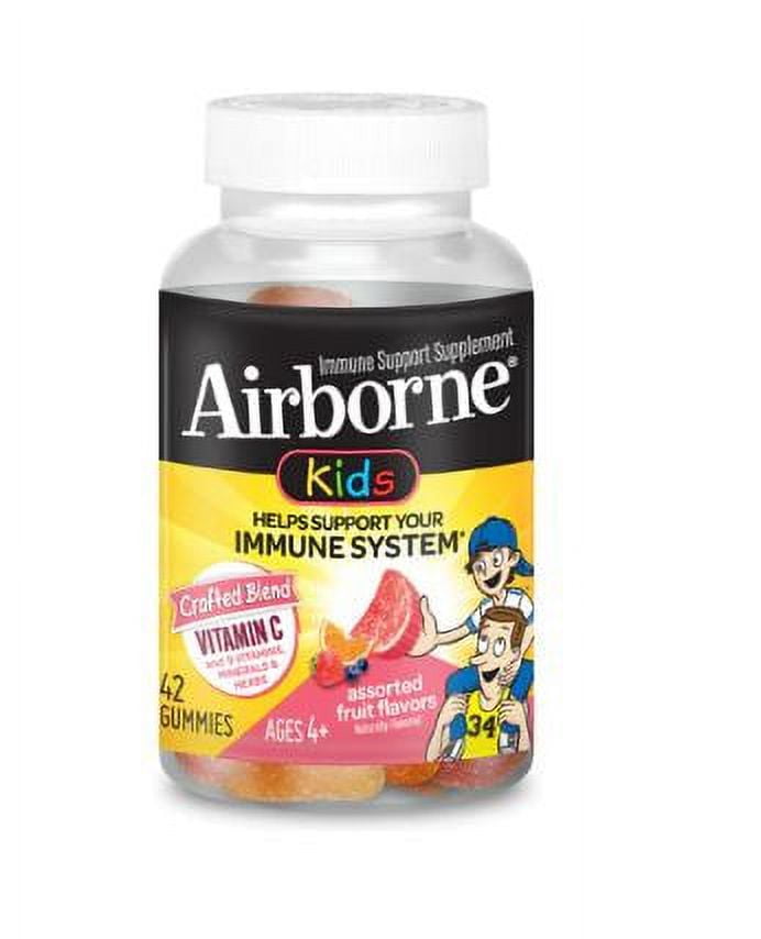 Airborne KidsÂ® Immune Support Supplement Assorted Fruit 42 Gummies ...