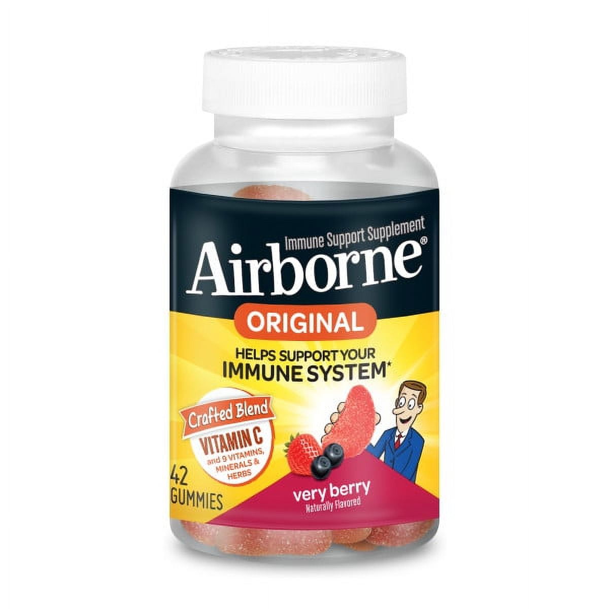 Airborne Gummies for Adults - Immunity Support with 1000mg Vitamin C ...