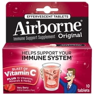 Airborne Vitamin C 1000mg with Zesty Orange Effervescent Tablets ...