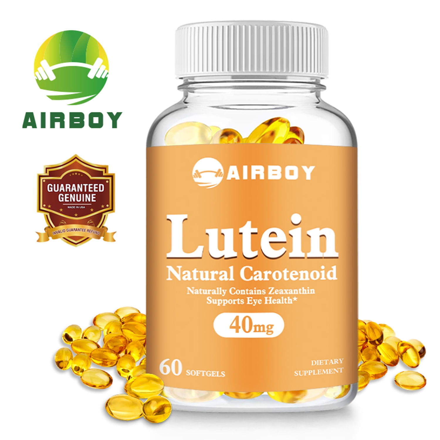 Airboy Lutein Capsules 40mg-Lutein-Support Eye Health,Protect Vision ...