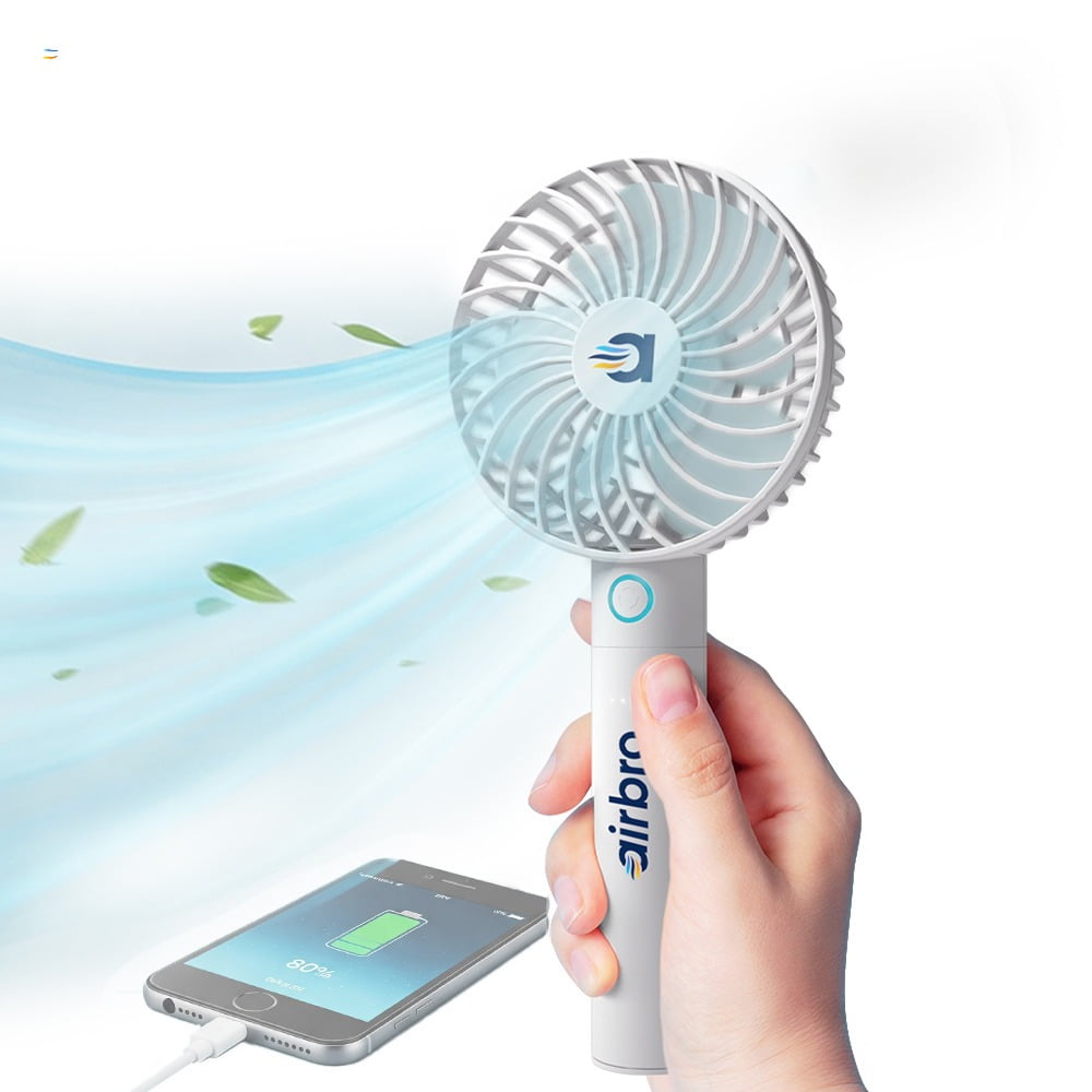 Airbro Handheld Portable Fan & Power Bank – 6-Blade Cooling, 3-Speed ...