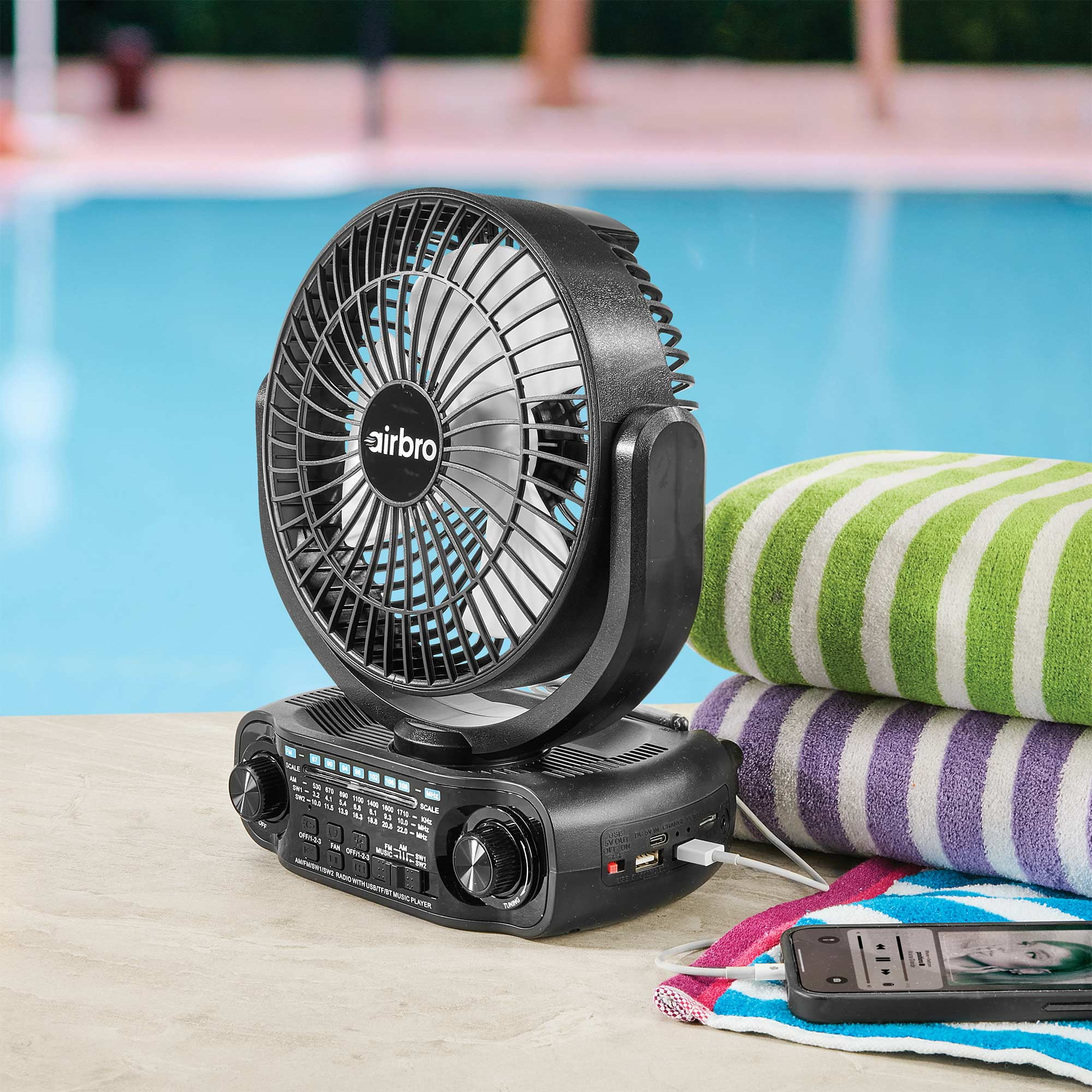 Airbro Portable Solar Fan/Radio - Walmart.com