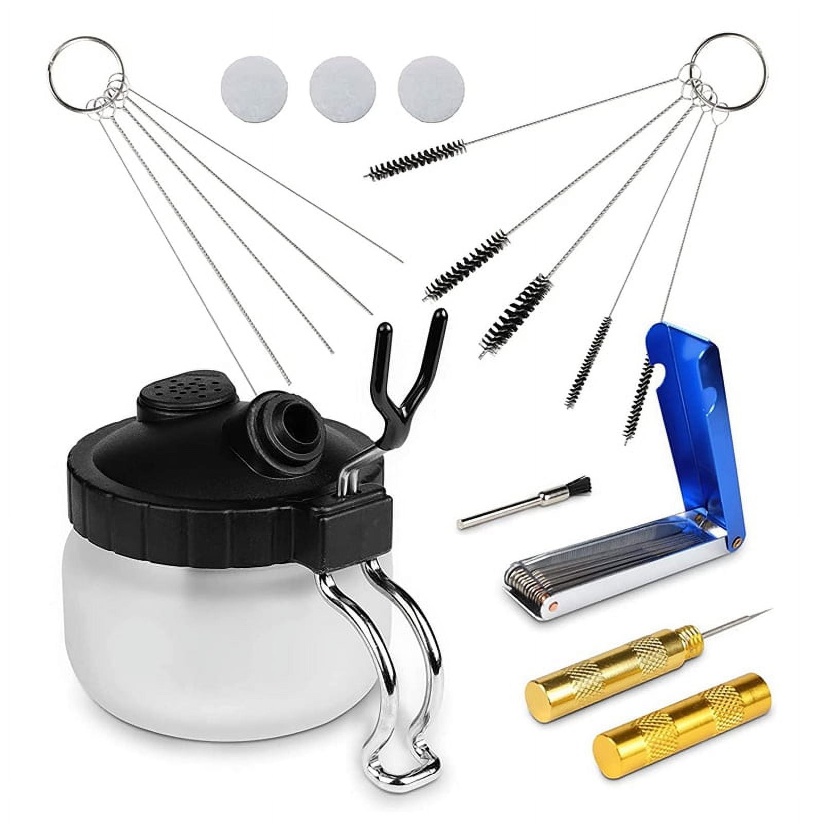 Airbrush 13 Piece Airbrush Cleaning Kit - Airbrush Clean Pot Glass ...