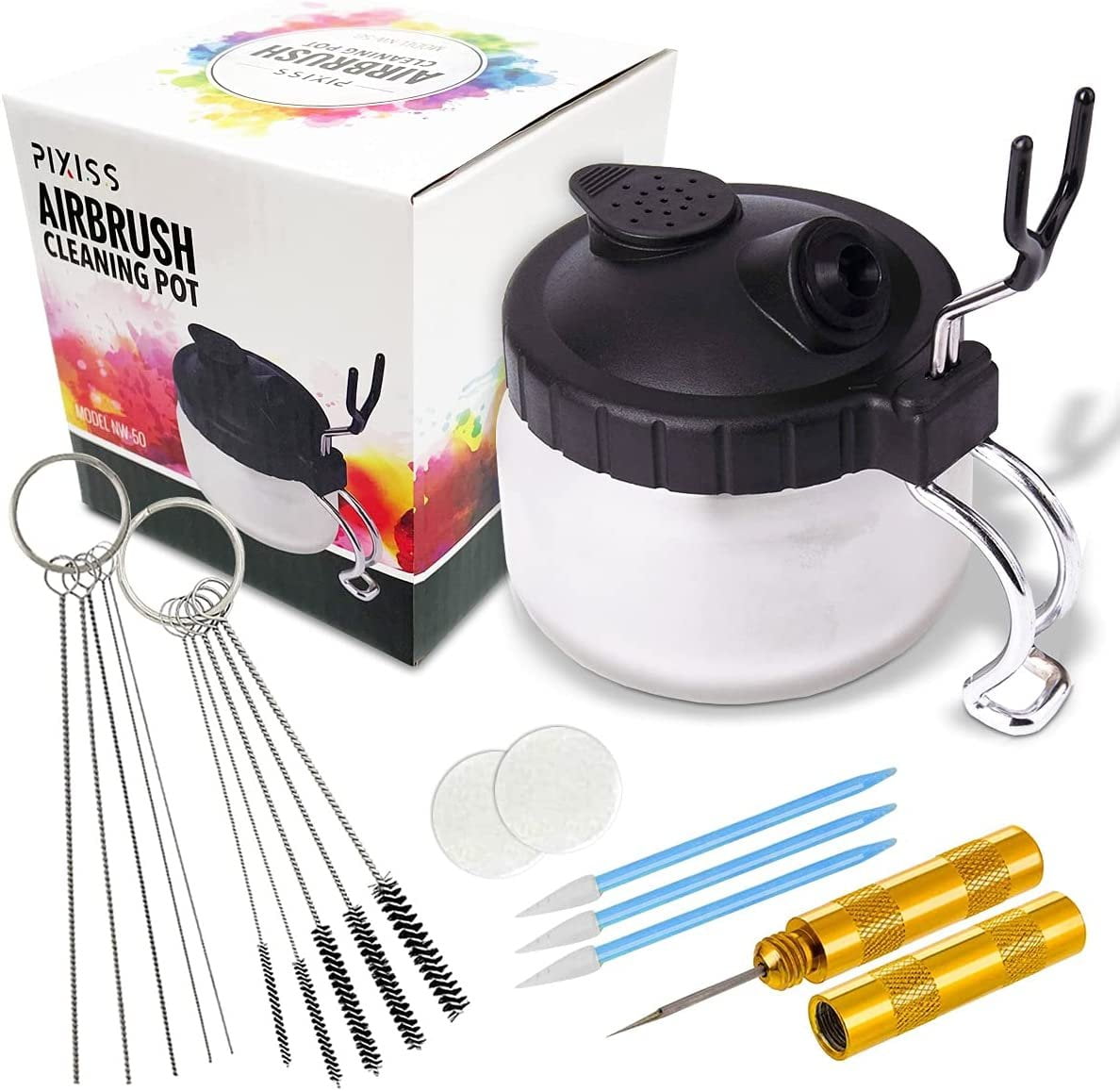 Airbrush Cleaning Kit - Airbrush Clean Pot Glass Cleaning Jar with ...