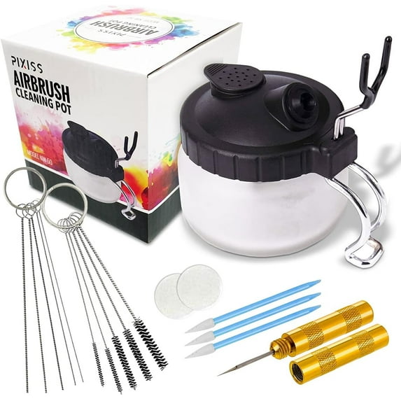 Airbrush Cleaning Kit - Airbrush Clean Pot Glass Cleaning Jar with ...