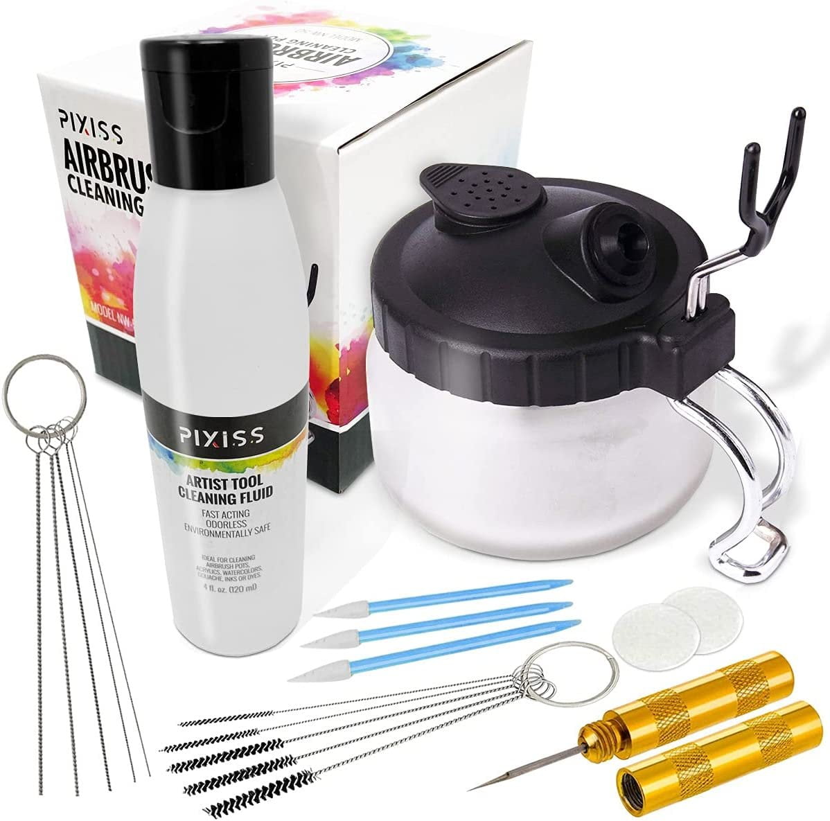 Airbrush Cleaning Kit Brush Cleaner Solution - Airbrush Clean Pot Glass ...