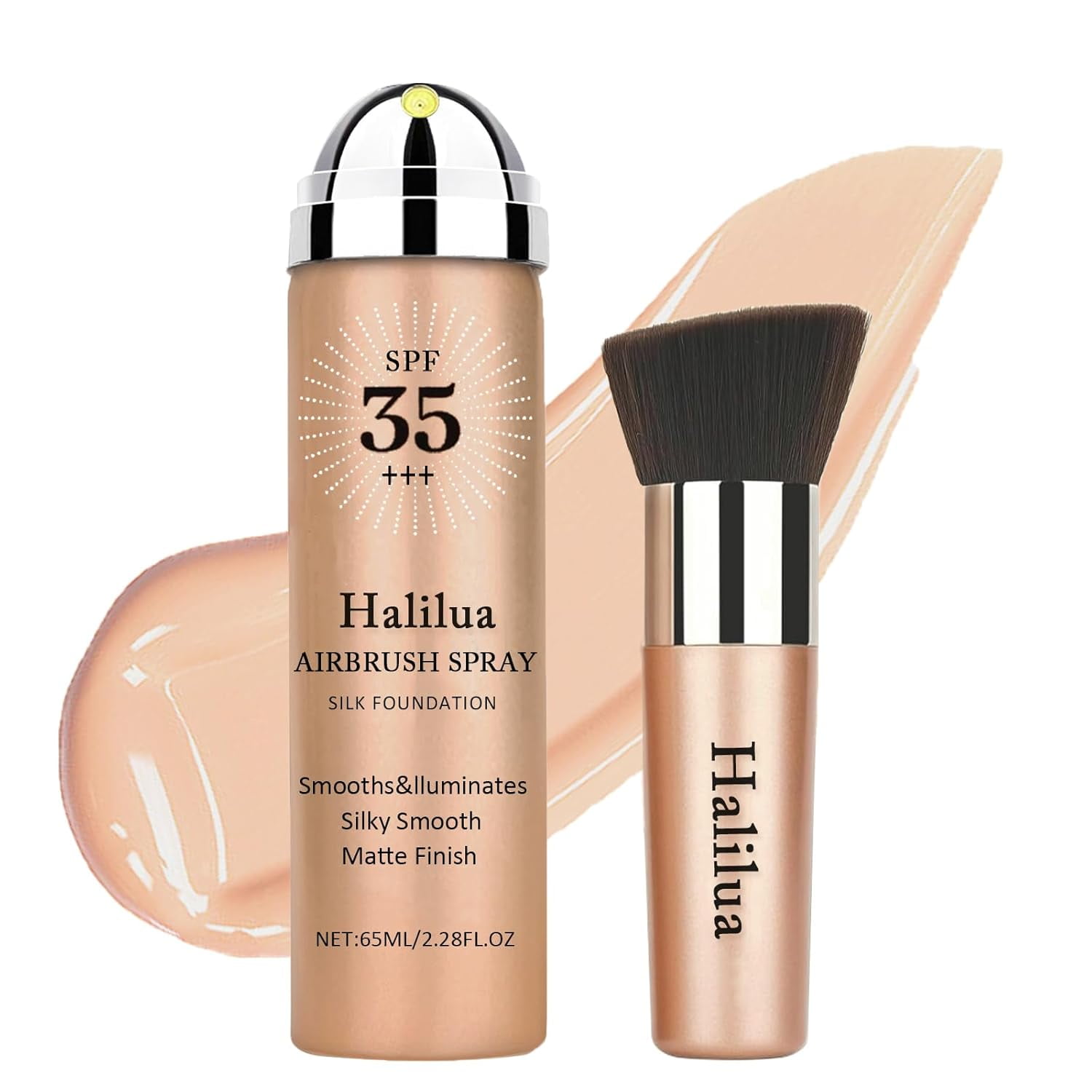Airbrush Foundation Spray Sunscreen,SPF 35,Full Coverage Foundation for ...