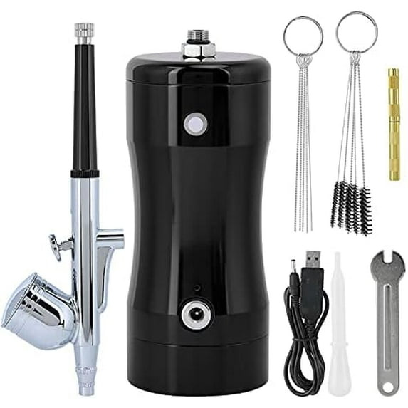 Airbrush Kit G12 Pump + 0.3mm Mini 7 Feed Spray Set with Cleaning Tools ...