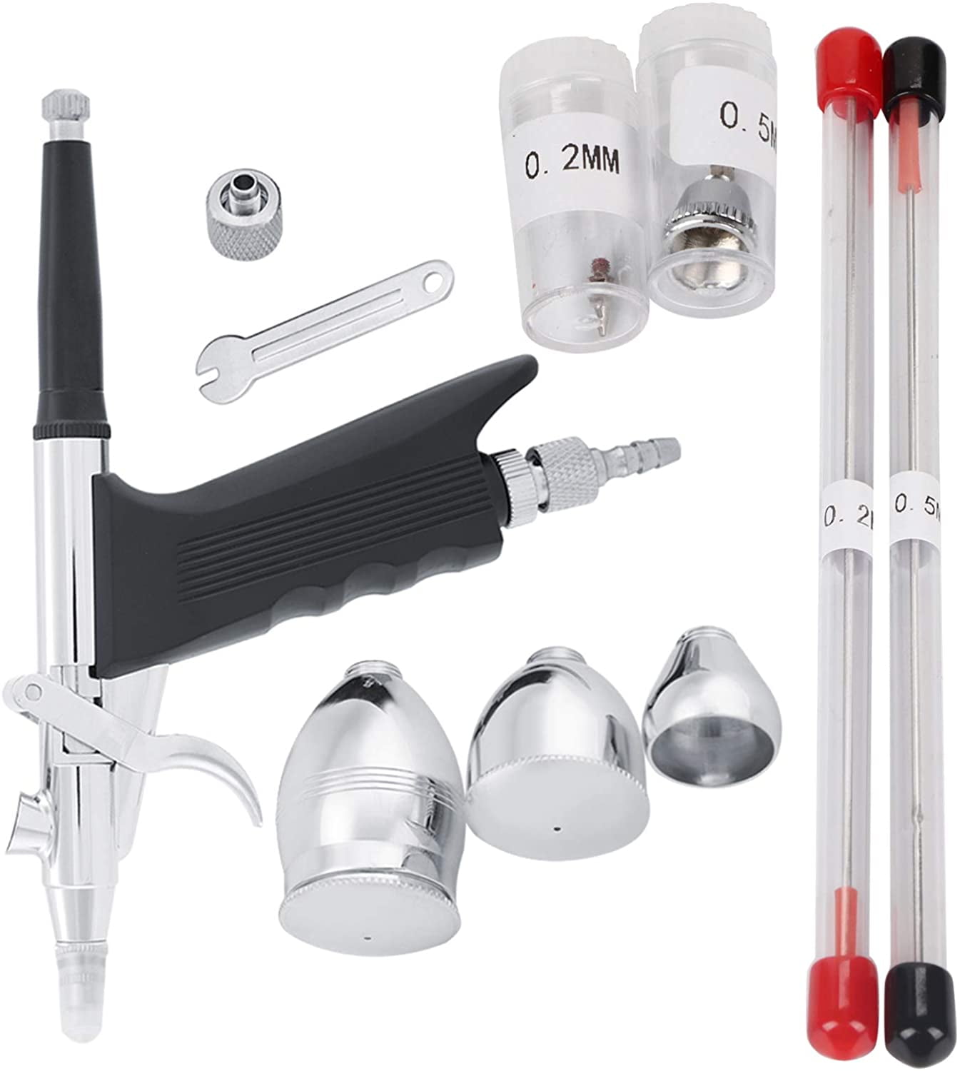Airbrush Kit Paint Sprayer 0.2mm/0.3mm/0.5mm Dual Action Airbrush ...