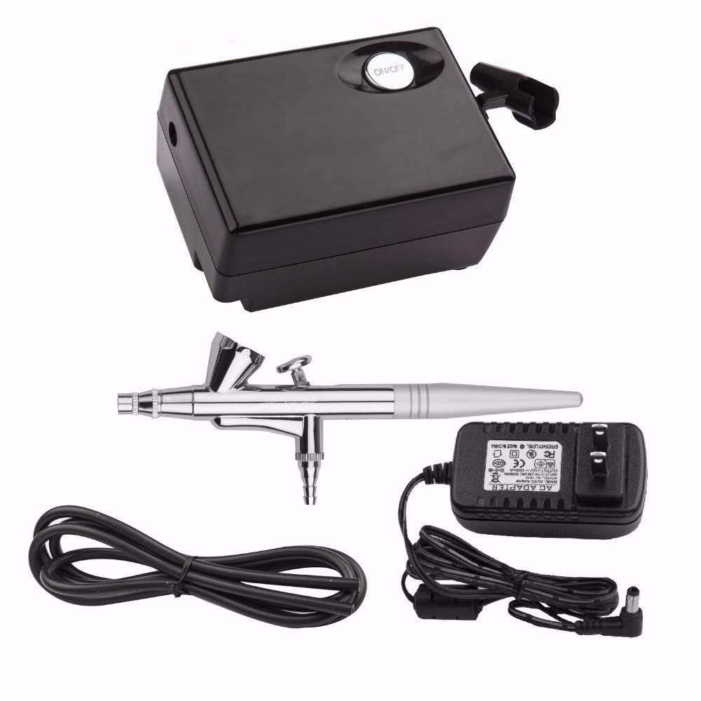 Airbrush Makeup Machine Kit with Spray Gun Air Compressor 0.4mm Needles ...