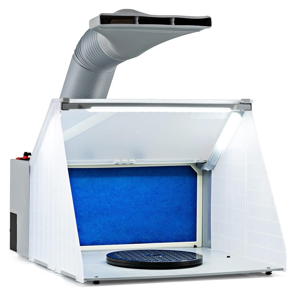 Airbrush Spray Booth with 5.6 FT Exhaust Hose, 3 LED Lights, 2-Layer ...