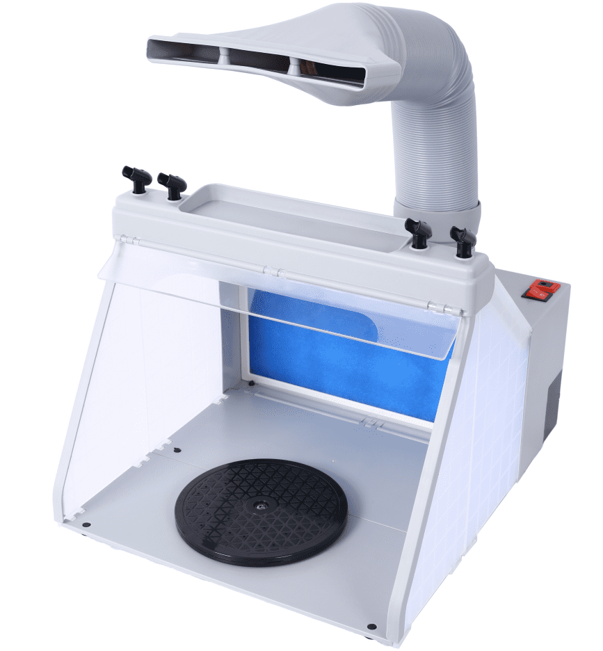 Airbrush Spray Booth with 3 LED Lights 4 Holders for Crafts Cakes ...