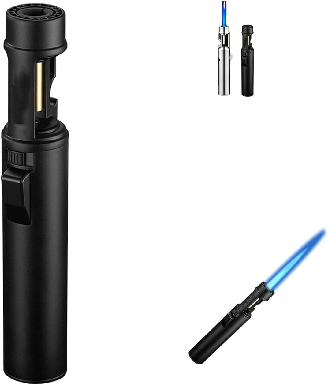 Windproof Lighter, 2025 New Portable Adjustable Refillable Butane Jet ...