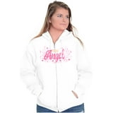 Airbrushed Angel Wings Halo Hearts Womens Plus Size Graphic Zipper ...
