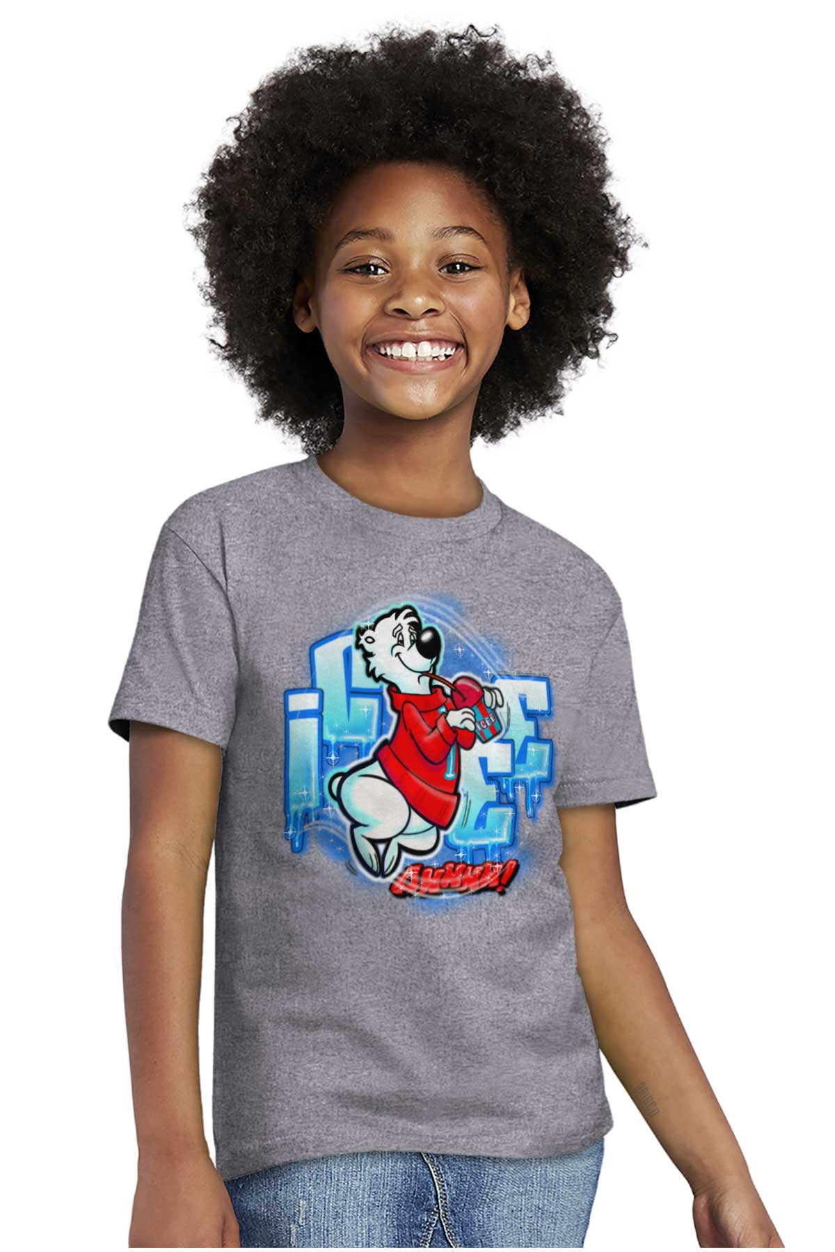 Airbrushed Bear Mascot Icee Ahh Crewneck T Shirts Boy Girl Teen Brisco ...