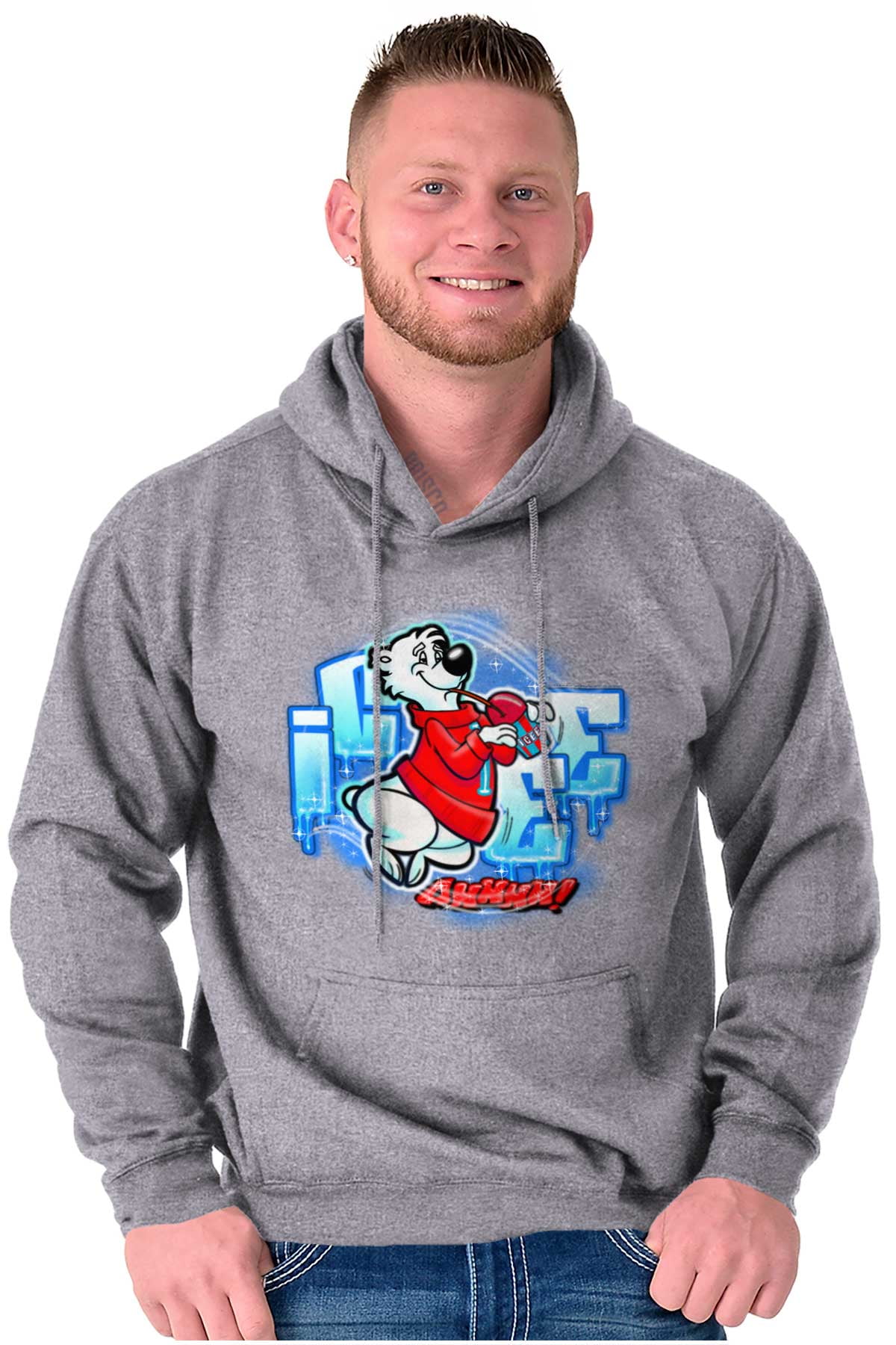 Airbrushed Bear Mascot Icee Ahh Unisex Plus Size Hoodie Brisco Brands ...