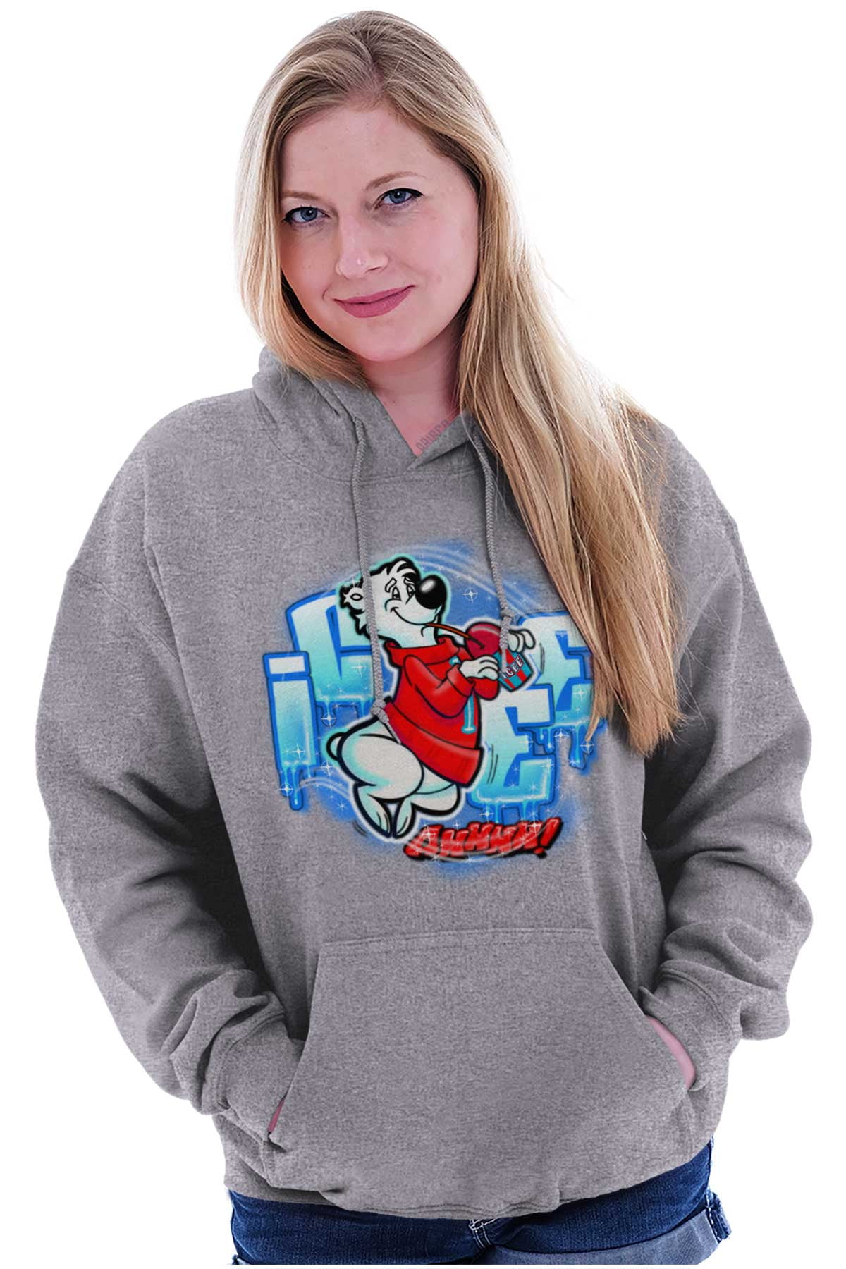 Airbrushed Bear Mascot Icee Ahh Hoodie Sweatshirt Women Men Brisco ...