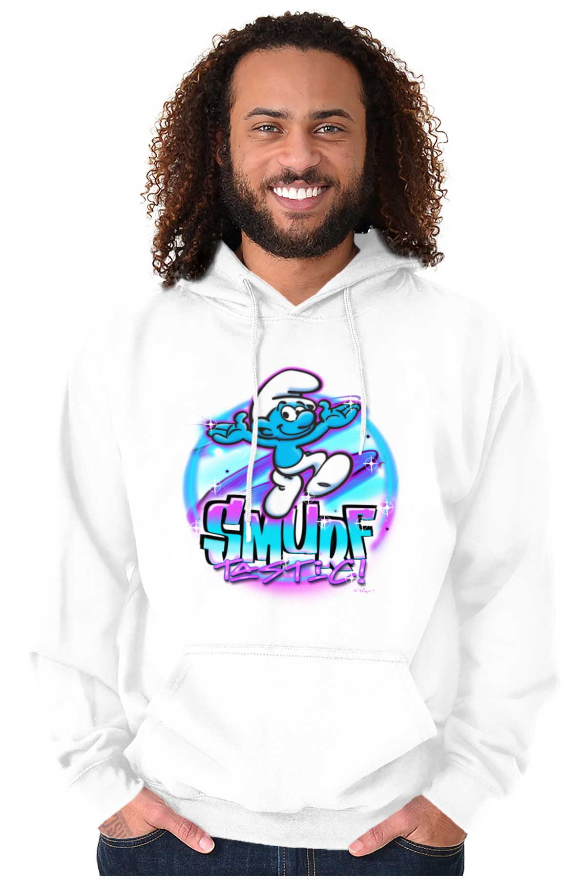 Airbrushed Cartoon Smurf Tastic Unisex Plus Size Hoodie Brisco Brands ...