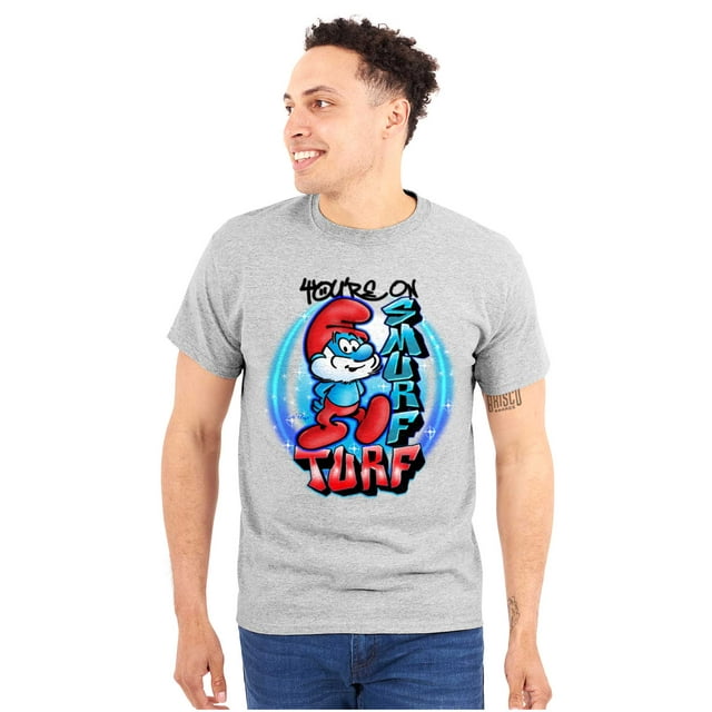 Airbrushed Cartoon Your on Smurf Turf Men's Graphic T Shirt Tees Brisco ...