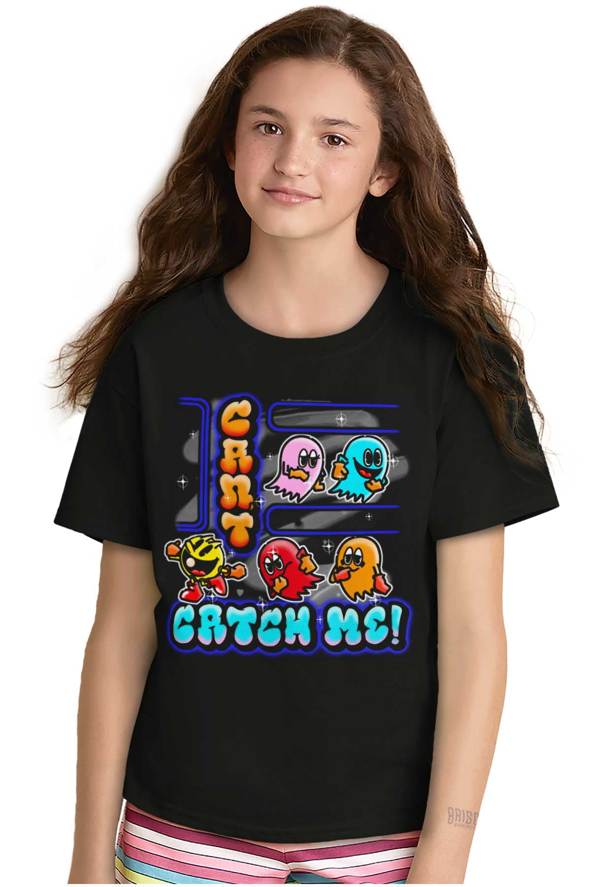 Airbrushed PACMAN Can't Catch Me Crewneck T Shirts Boy Girl Teen Brisco ...