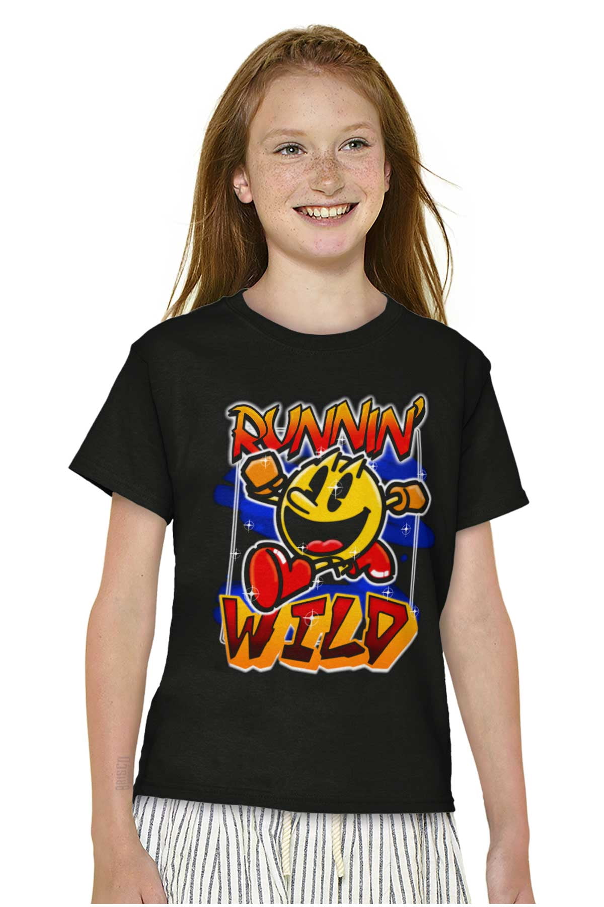 Airbrushed PACMAN Game Runnin Wild Crewneck T Shirts Boy Girl Teen ...
