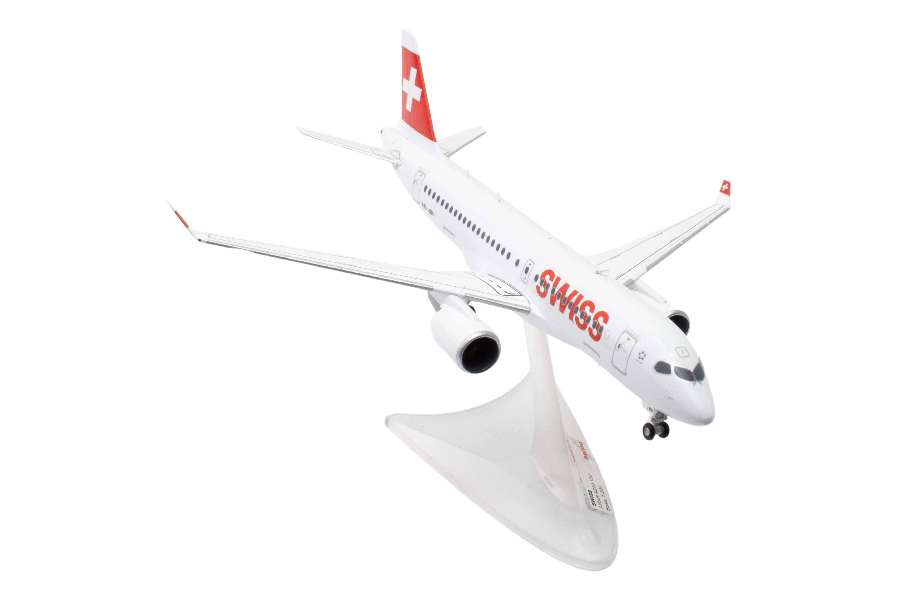 Airbus A220-100 Commercial Aircraft "Swiss International Air Lines" (HB-JBH) White with Red Tail ...