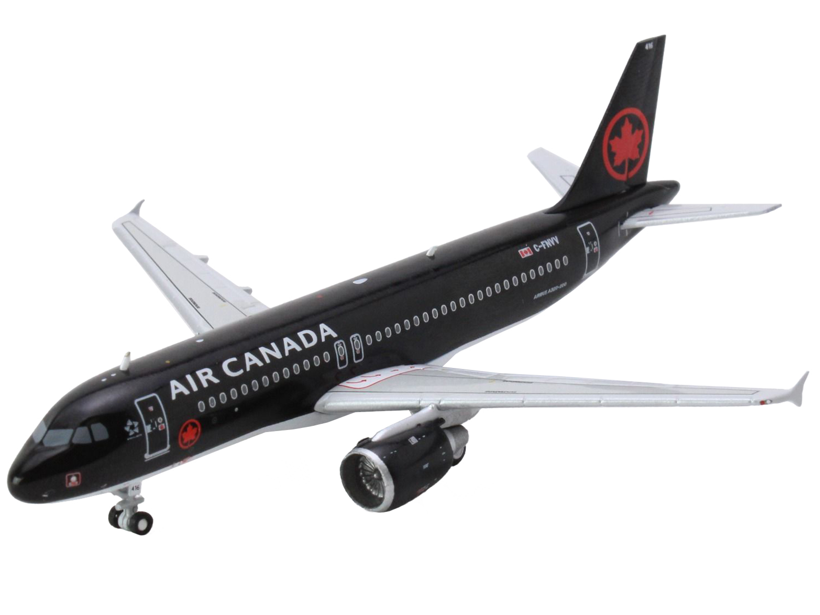 Airbus A320 Commercial Aircraft "Air Canada" (C-FNVV) Black 1/400 ...