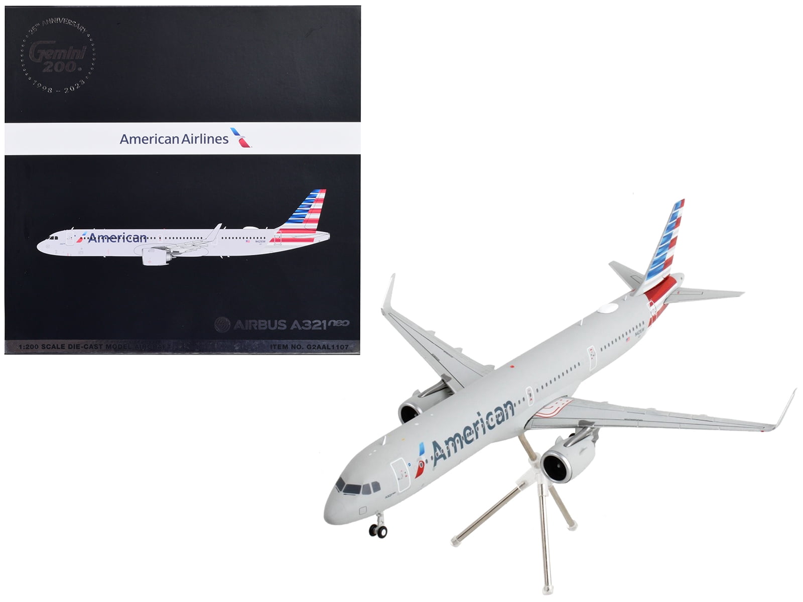 Airbus A321neo Commercial Aircraft "American Airlines" Silver with ...