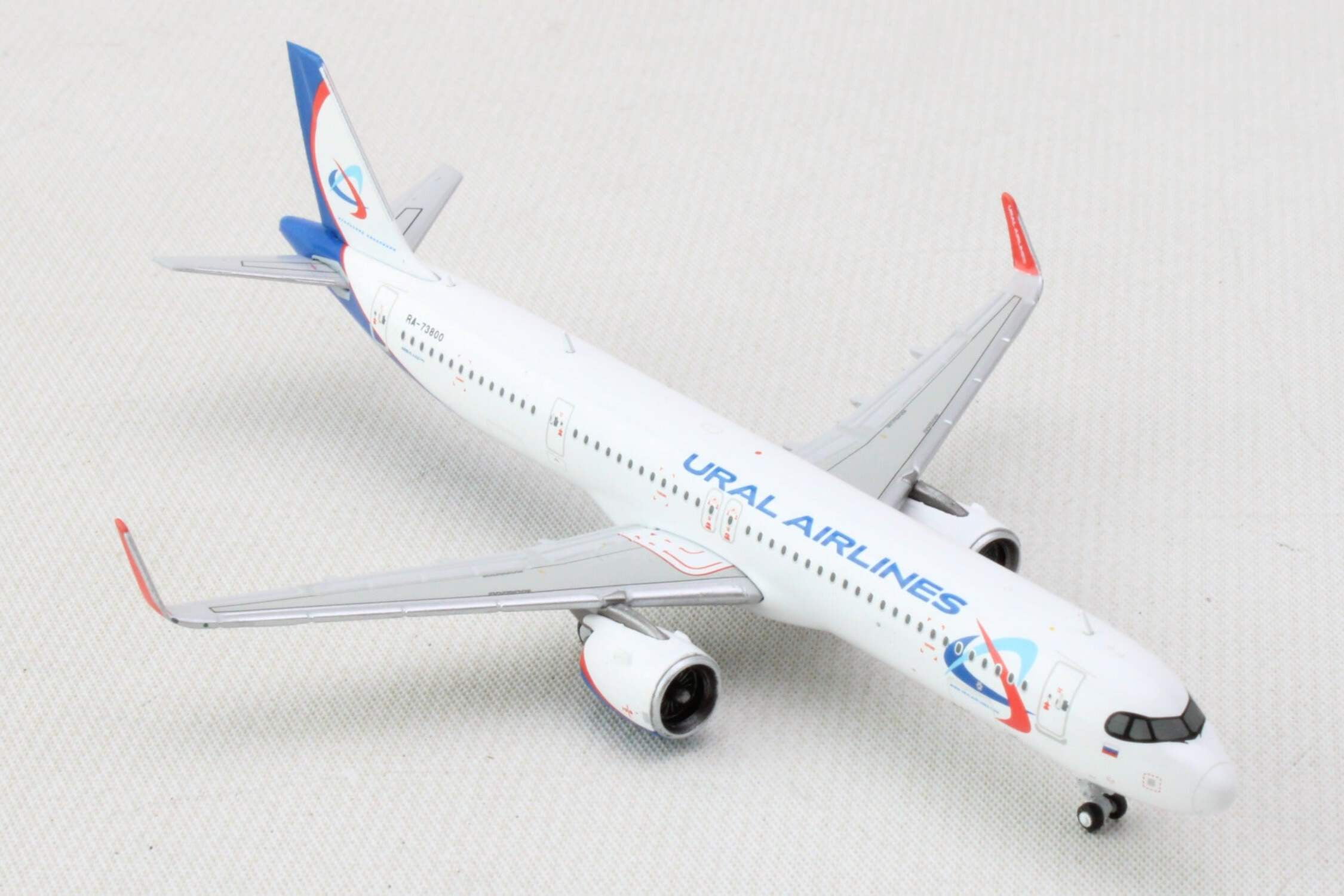Airbus A321neo Commercial Aircraft "Ural Airlines" White with Blue Tail ...