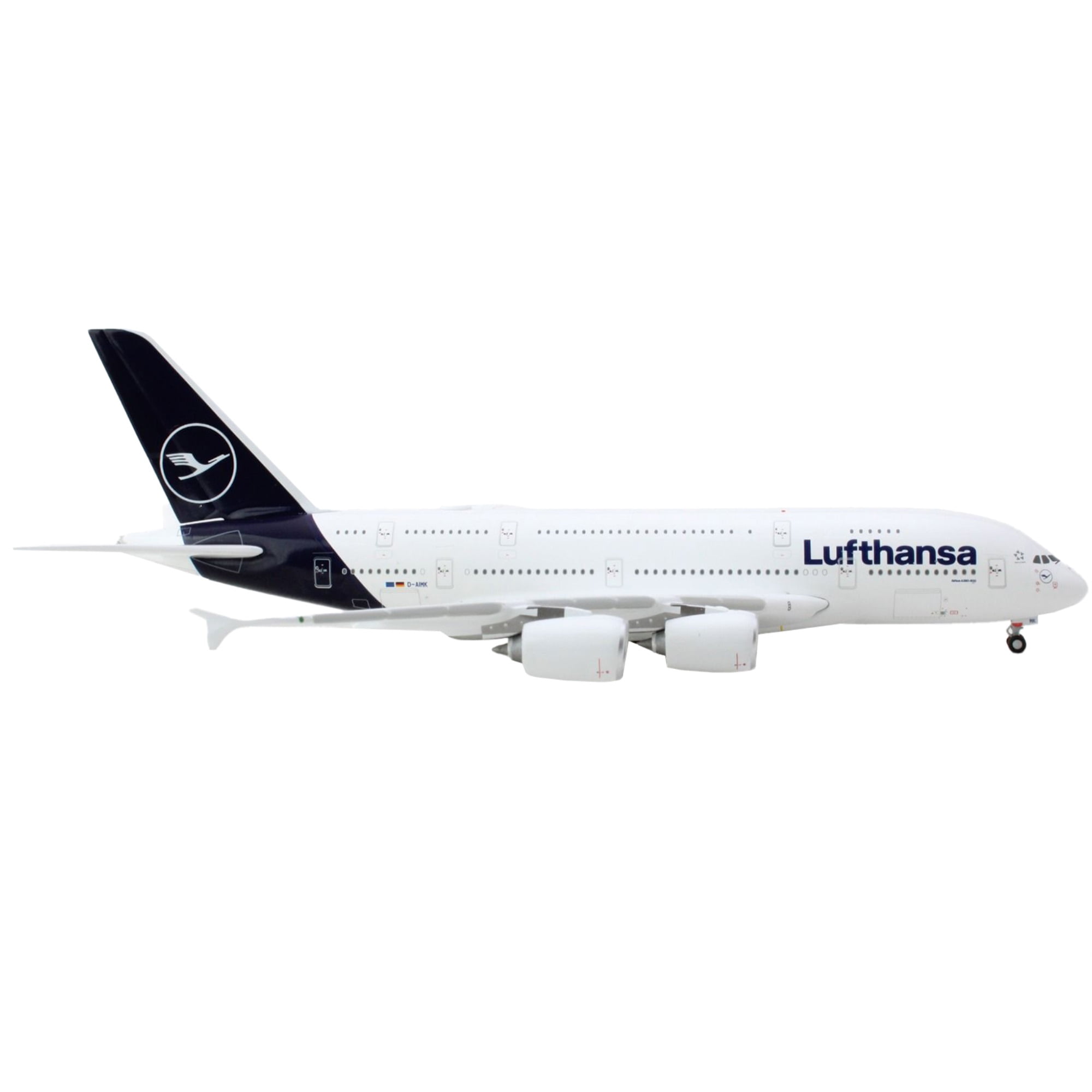 Airbus A380 Commercial Aircraft "Lufthansa" White with Blue Tail 1/400 Diecast Model Airplane by ...