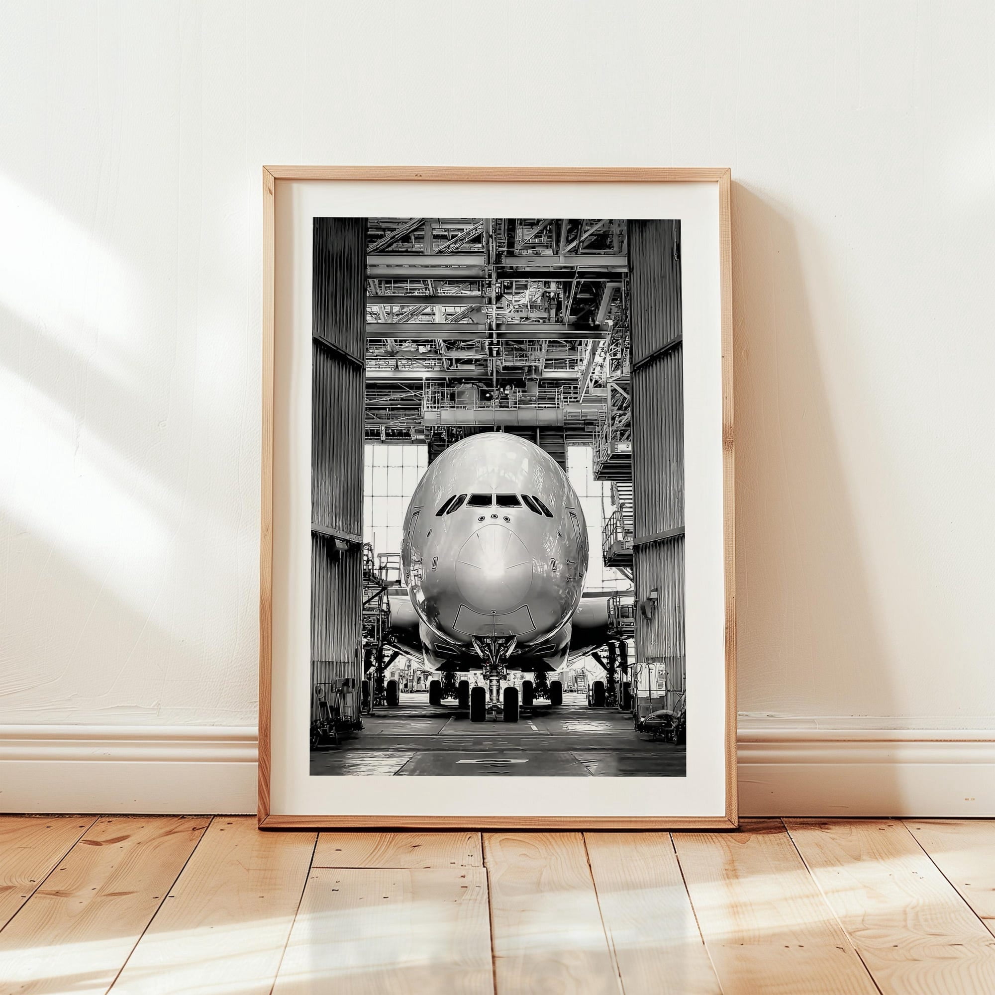 Airbus A380 Hangar Poster Black And White Aviation Photography Print ...