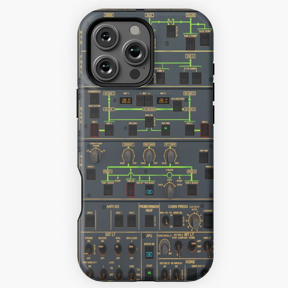 Airbus Overhead Panel Art Pilot Phone Case for iPhone 16 15 14 13 12 11 ...