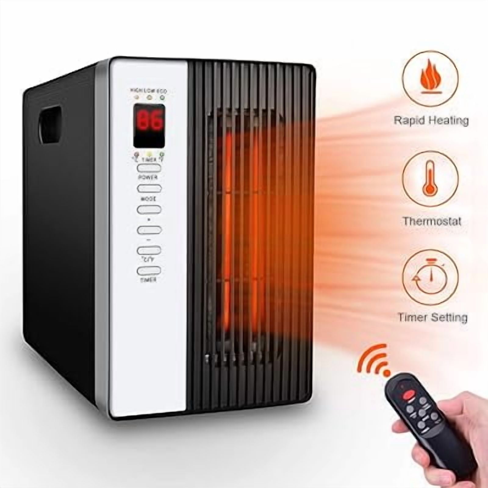 Ecotronic Airchoice Electric Radiant Space Heater, 1500W Infrared ...