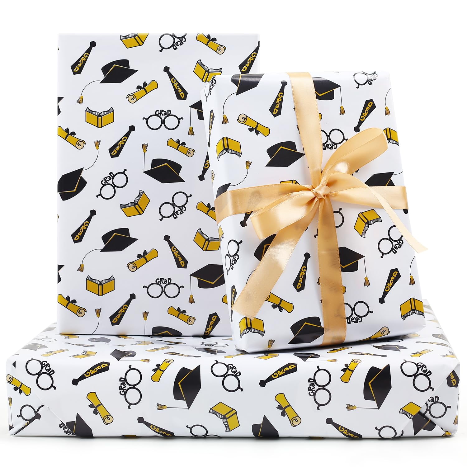 AircooL Graduation Gift Wrapping Papers, 6 AIS1 Sheets White Graduate ...