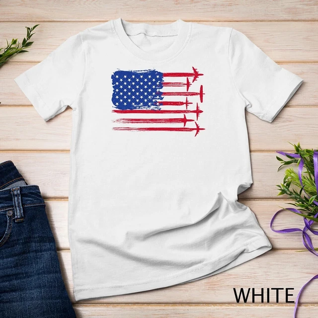 Aircraft American Flag Airplane Pilot 4Th Of July Aviation T-Shirt S ...