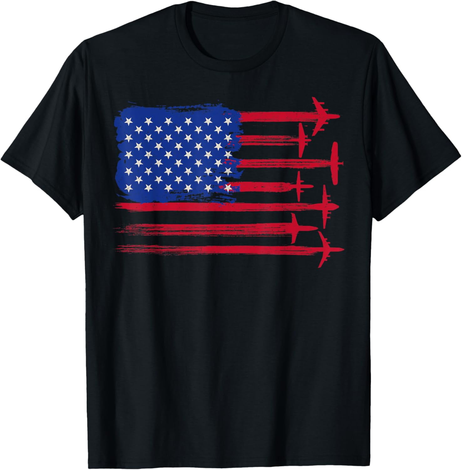 Aircraft American Flag Airplane Pilot 4th of July Aviation T-Shirt ...