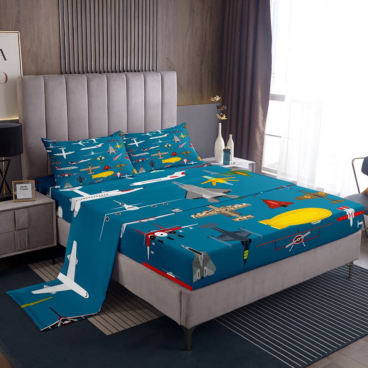 Aircraft Bed Sheets Set Airplane Full Sheet Set for Boys Kids Girls ...