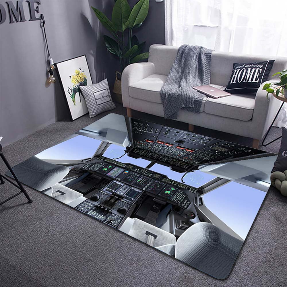 Aircraft Carpet Cockpit Rug for Living Room Eduionl Plane Rug Creative ...