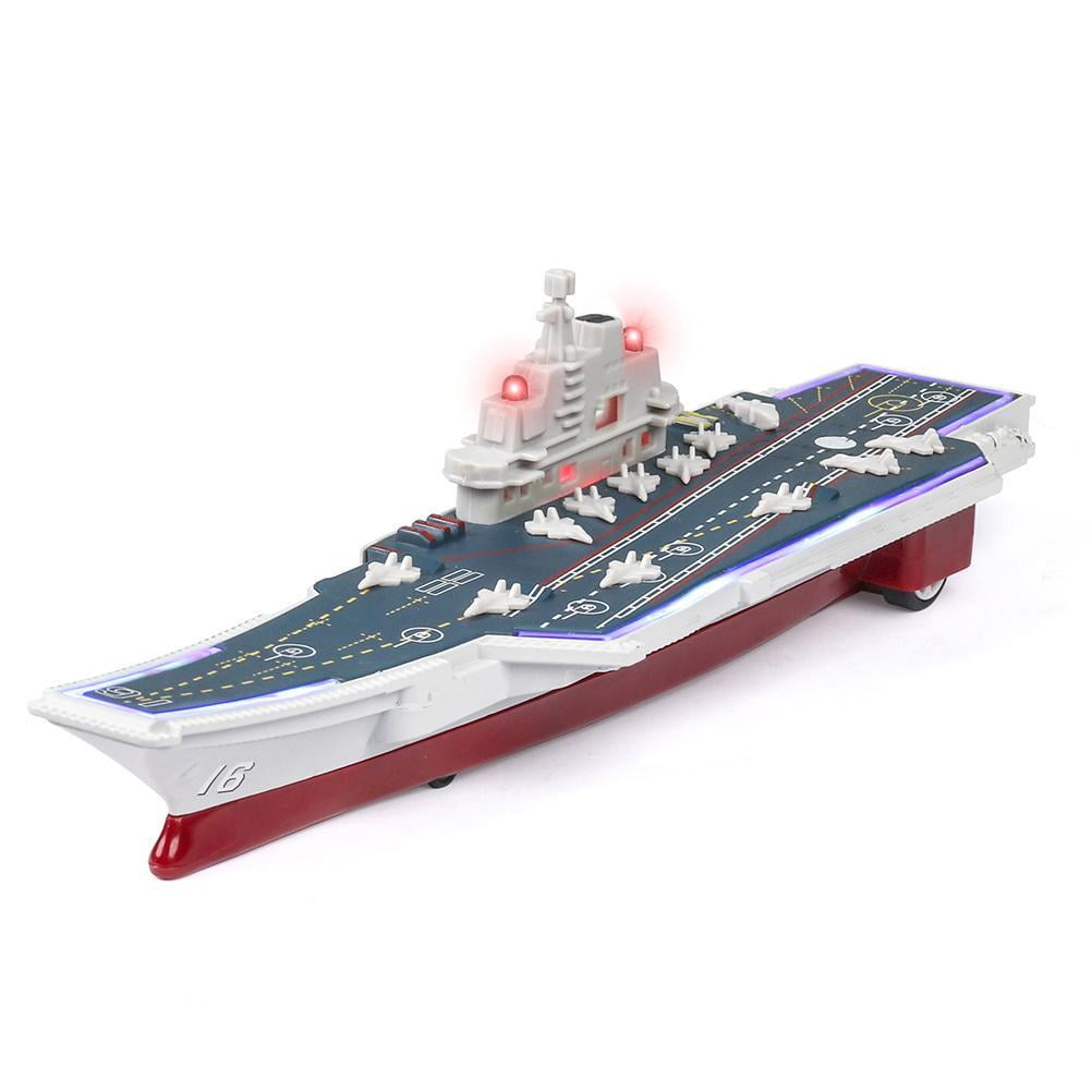 Aircraft Carrier Toy for Kids Vehicle Die Cast Metal Battleship Pull ...