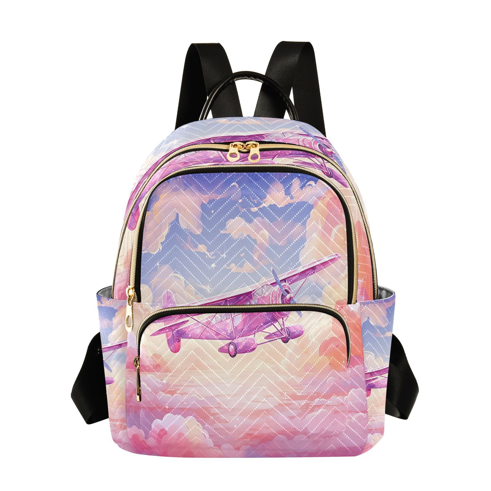 Aircraft Clouds Pink Airplane Travel Laptop Backpack Casual Daypack ...
