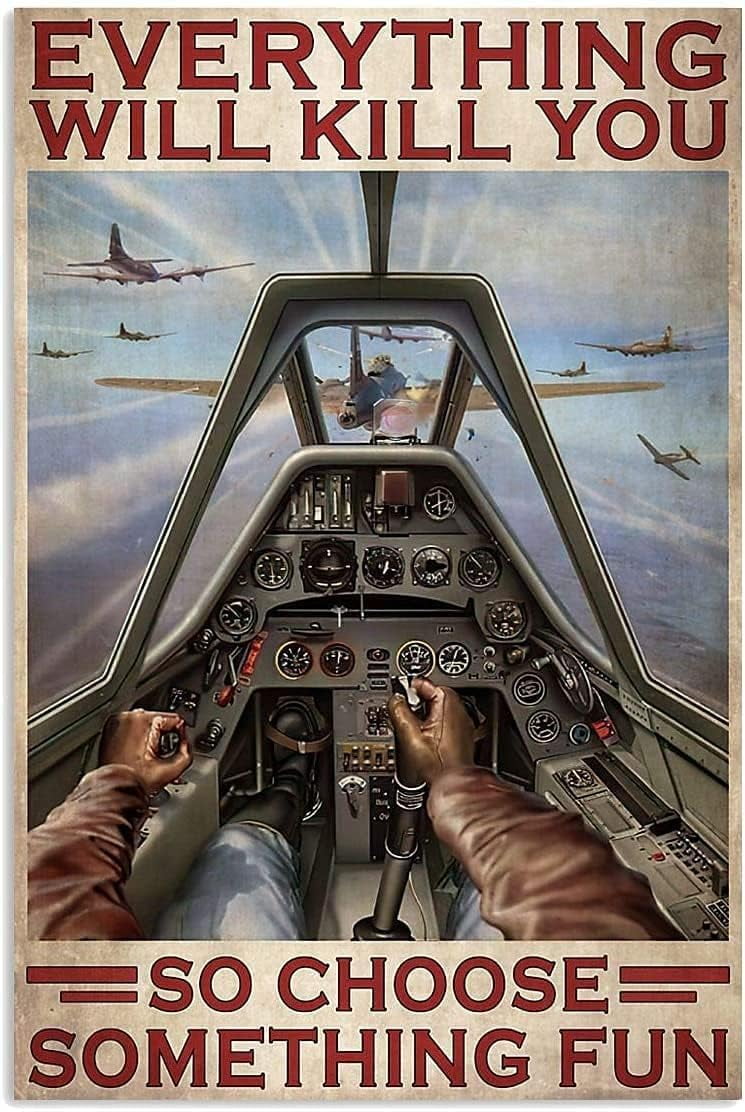 Aircraft Cockpit Poster Metal Tin Sign,Everything Will Kill You,So ...