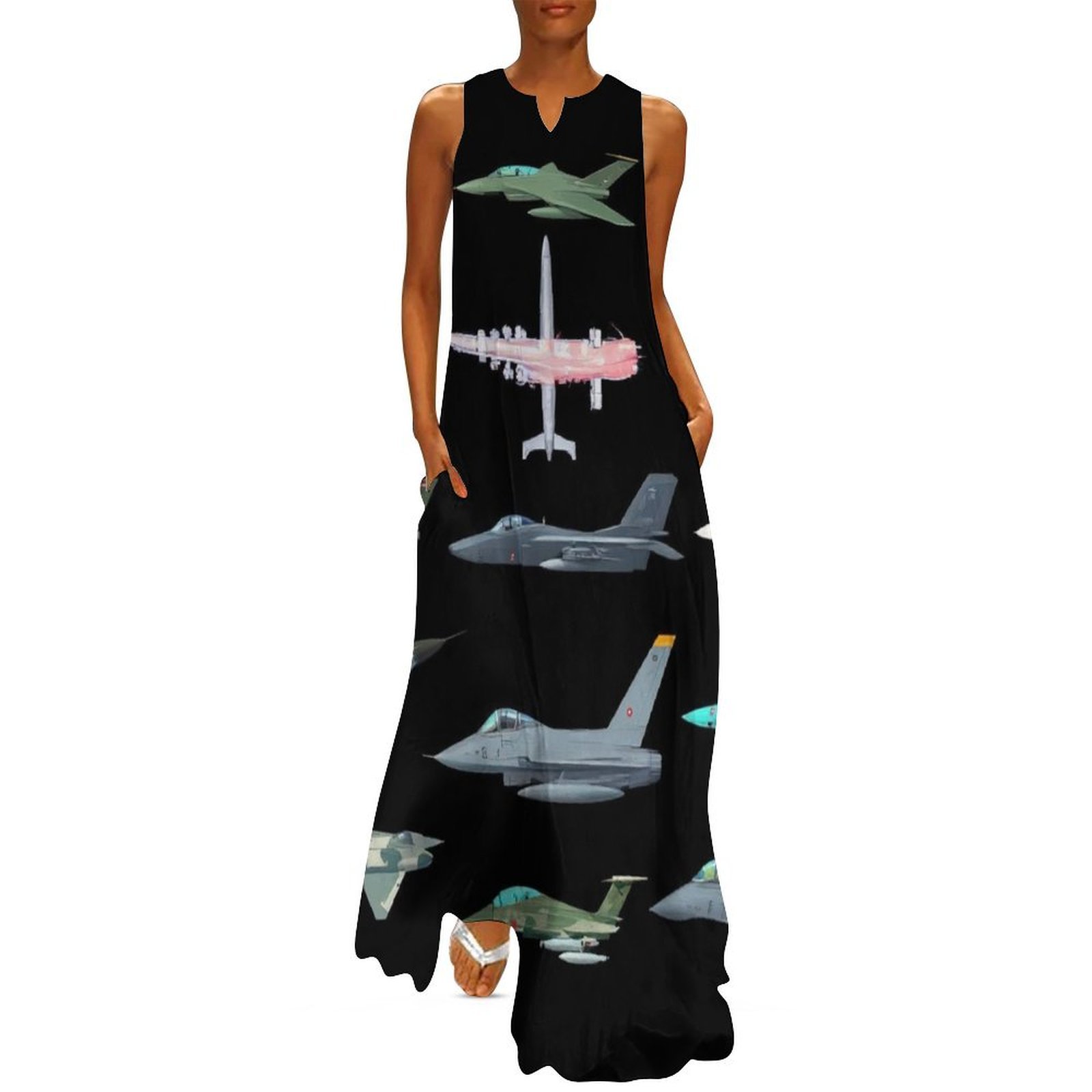 Aircraft Collection Prints Long Dress luxury evening dresses women ...
