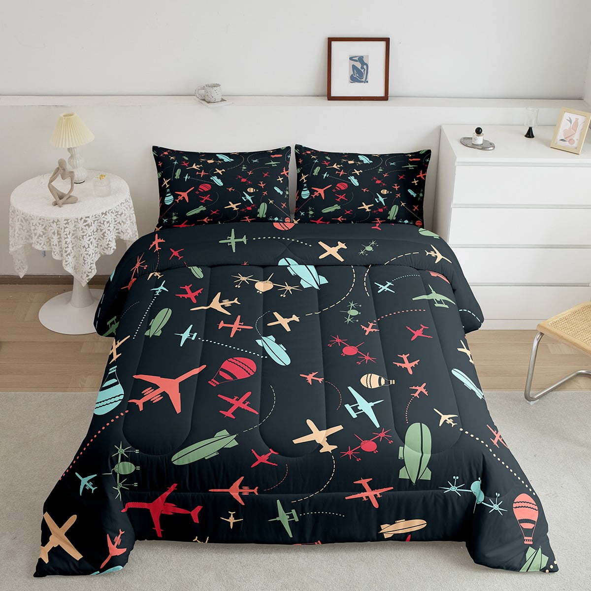 Aircraft Comforter Set Military Theme Airplane Bedding Set Full,Missile ...