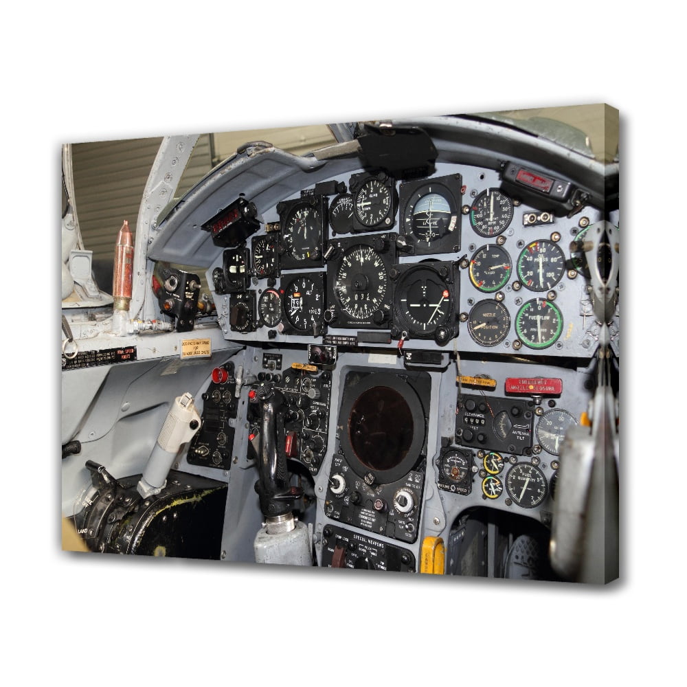 Aircraft Fighter Cockpit Instrument Canvas Poster Bedroom Decor Sports ...