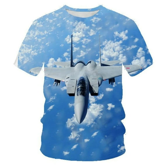 Aircraft Fighter Graphic T Shirt 3D Print Men Short sleeve Tshirts Hip ...