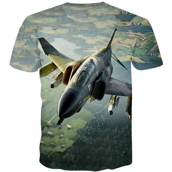 Aircraft Fighter Graphic T Shirt 3D Print Men Short sleeve Tshirts Hip ...