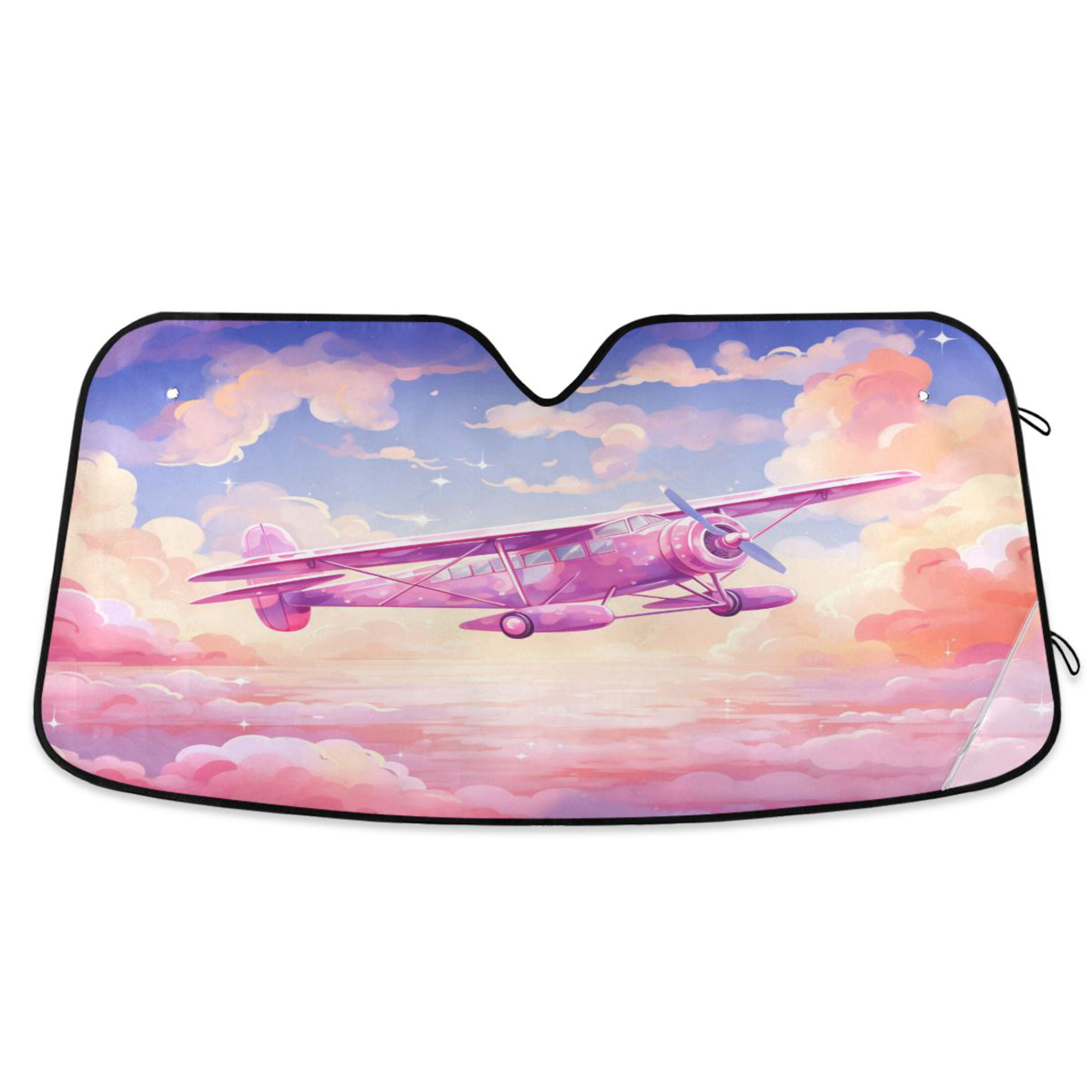 Aircraft Flying in Sky Car Windshield Sun Shade Foldable Car Front ...