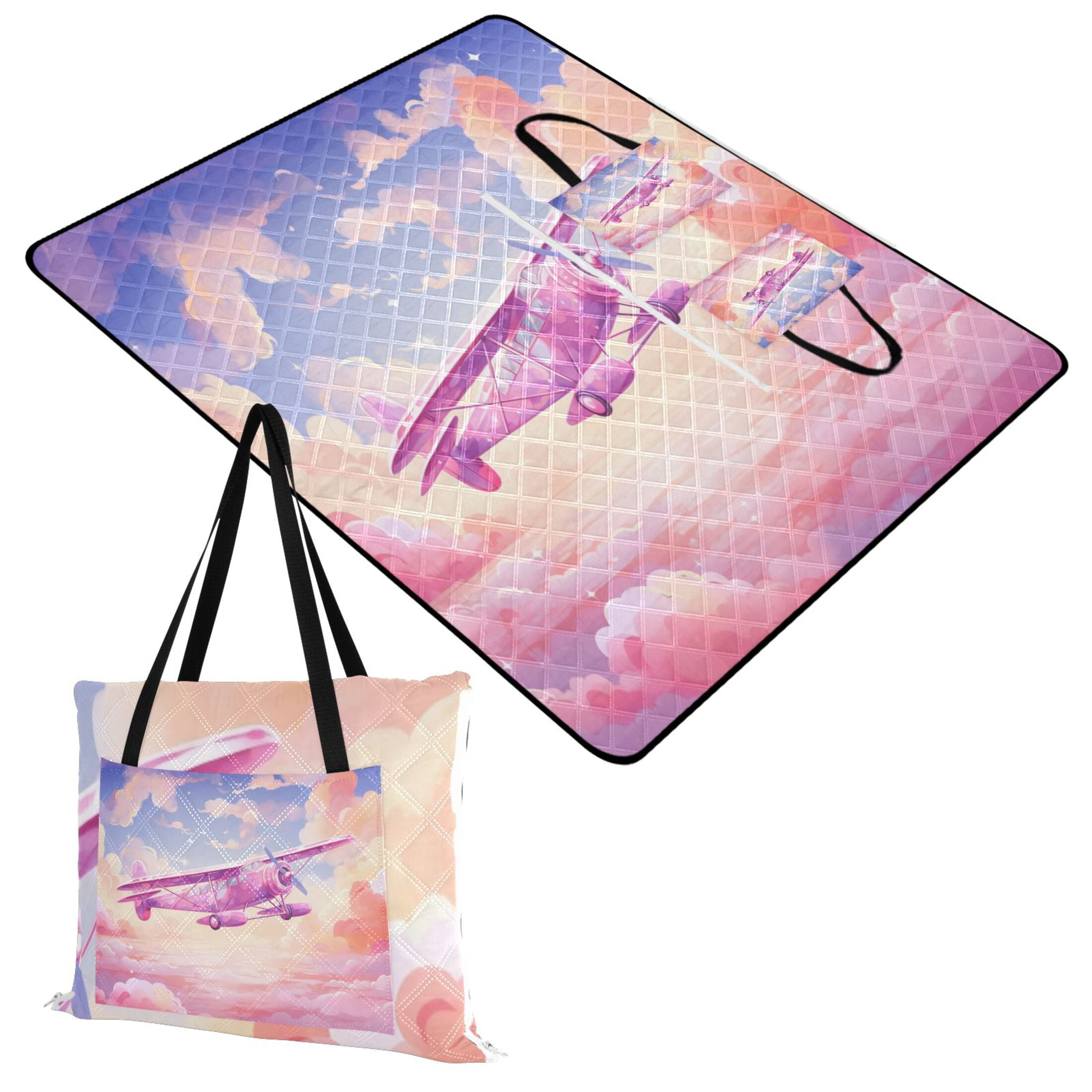Aircraft Flying in Sky Extra Large Picnic Beach Blanket Waterproof Sand ...